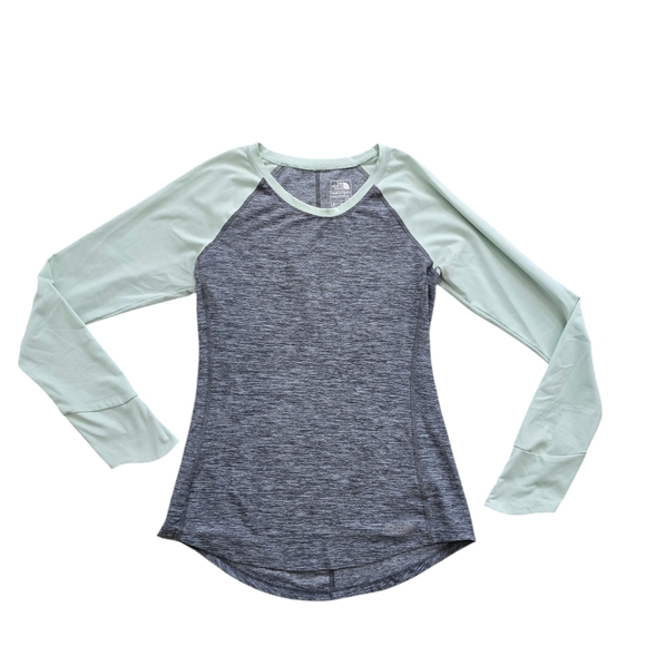 The North Face | Tops | The North Face Flashdry Gray Teal Long Sleeve ...